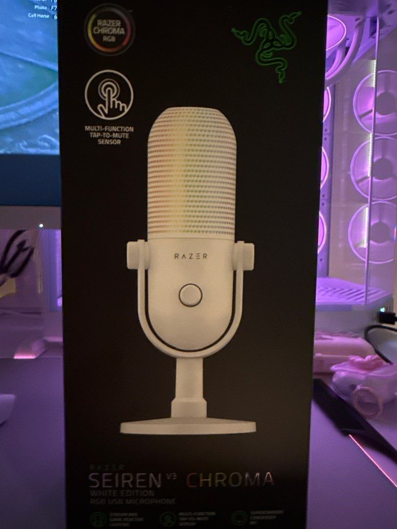 Razer Seiren V3 Chroma RGB USB Microphone - White, Audio, Microphones ...