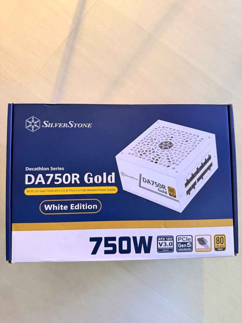 SilverStone DA750R Gold 750W White Edition PSU, Computers & Tech, Parts ...