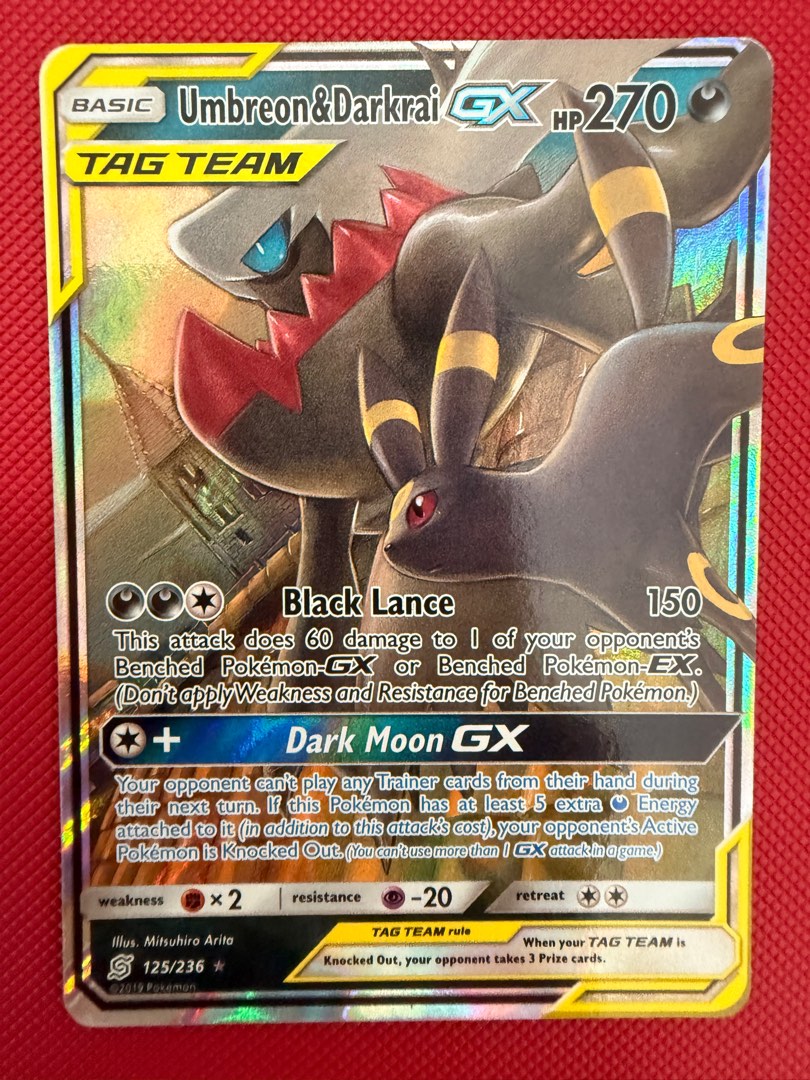 Umbreon & Darkrai GX Tag Team Pokemon Card, Hobbies & Toys, Toys ...