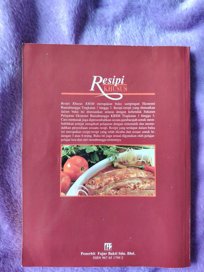 Vintage cookbook : 1992 first edition Resipi Khusus KBSM Robaayah Hj ...