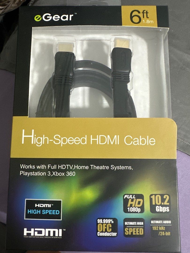 #003 eGear High-Speed HDMI Cable 6ft, Computers & Tech, Parts ...