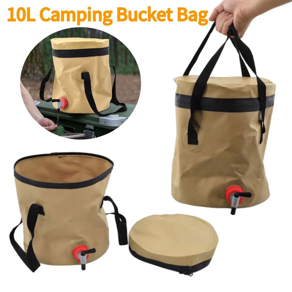 10L Collapsible Bucket Portable Folding Bucket with Faucet Water ...
