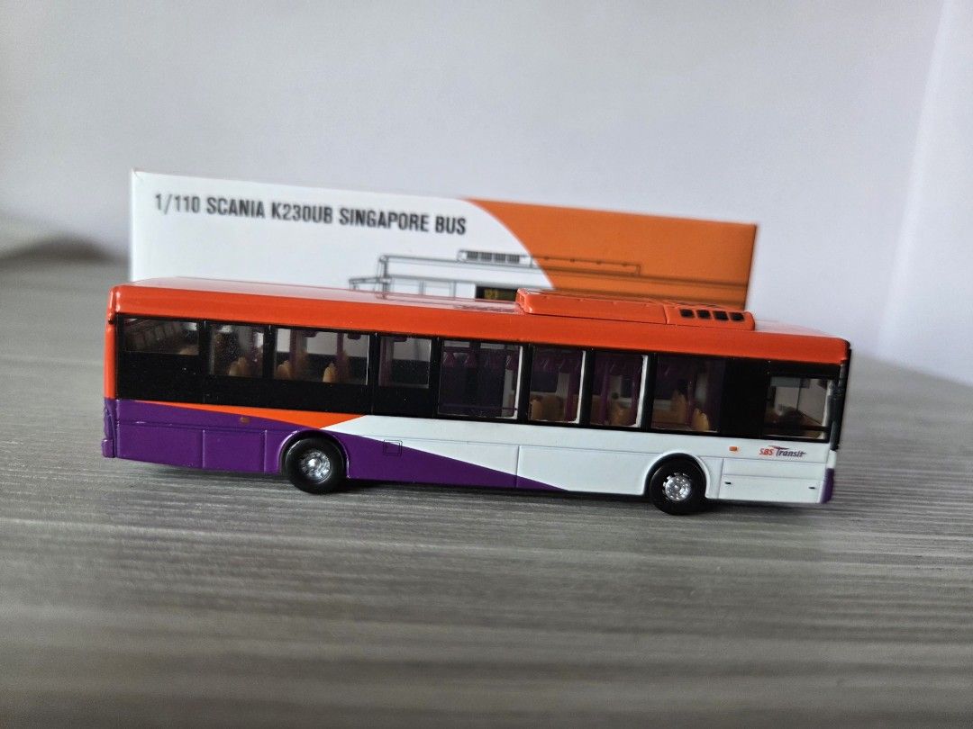 1:110 SBS Transit Scania KUB Singapore bus (Service 123, white plate ...