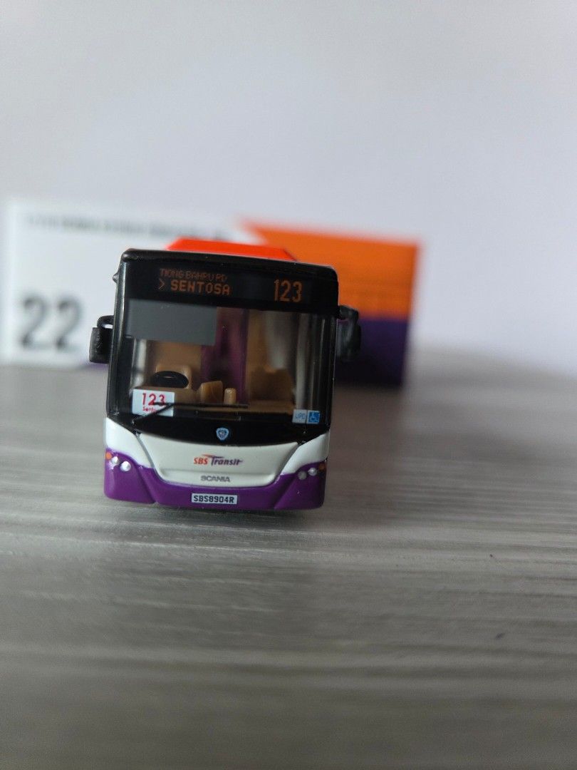 1:110 SBS Transit Scania KUB Singapore bus (Service 123, white plate ...