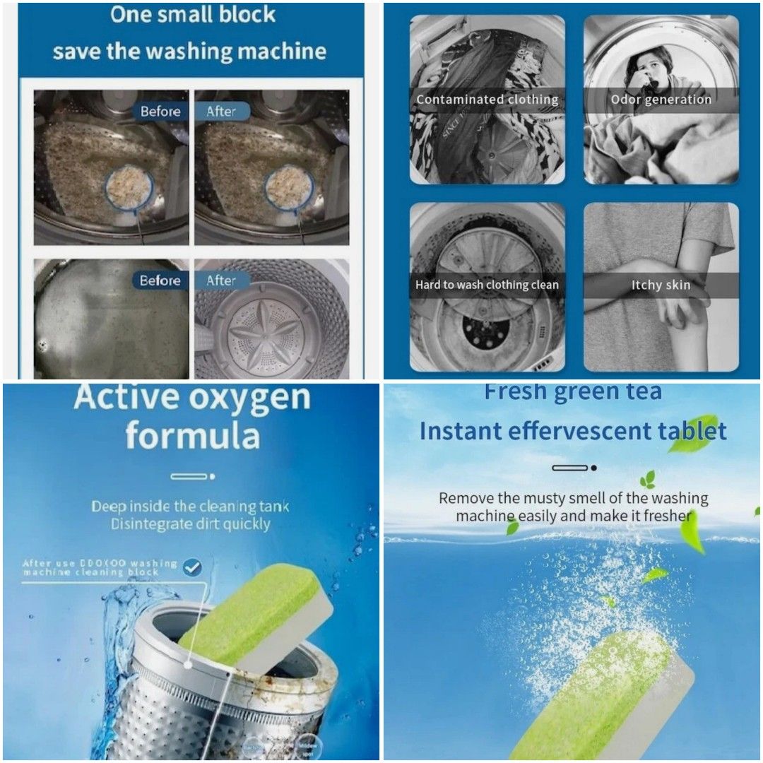 20g x 12 Tablets DDOXOO Powerful deep Washing Machine fresh Cleaner ...