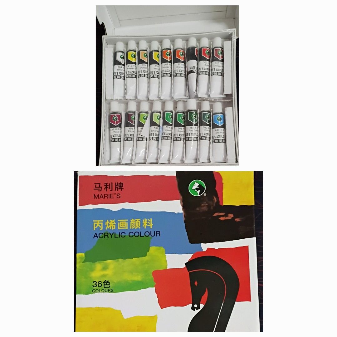 36 Acrylic colour, Hobbies & Toys, Art & Prints on Carousell