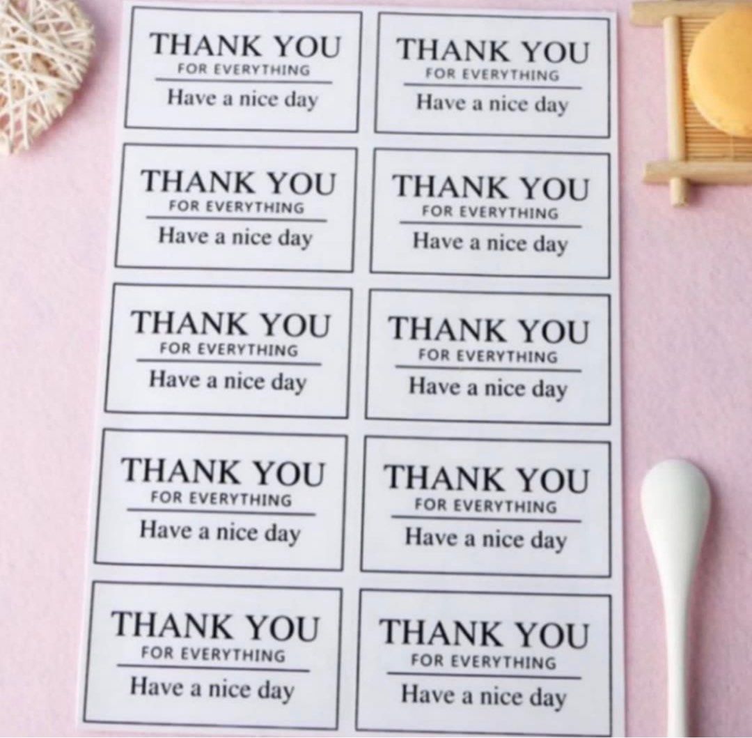 8.5 x 5cm Transparent Thank You For Everything Label Sticker, Hobbies ...