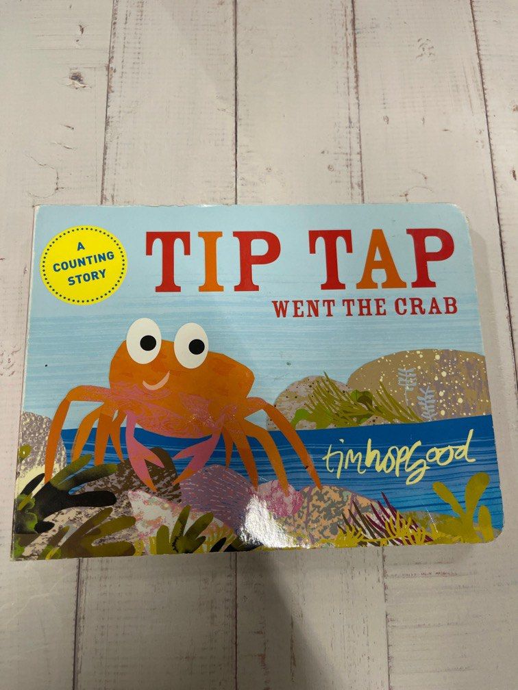 A counting story tip tap went the crab Board book, Hobbies & Toys ...