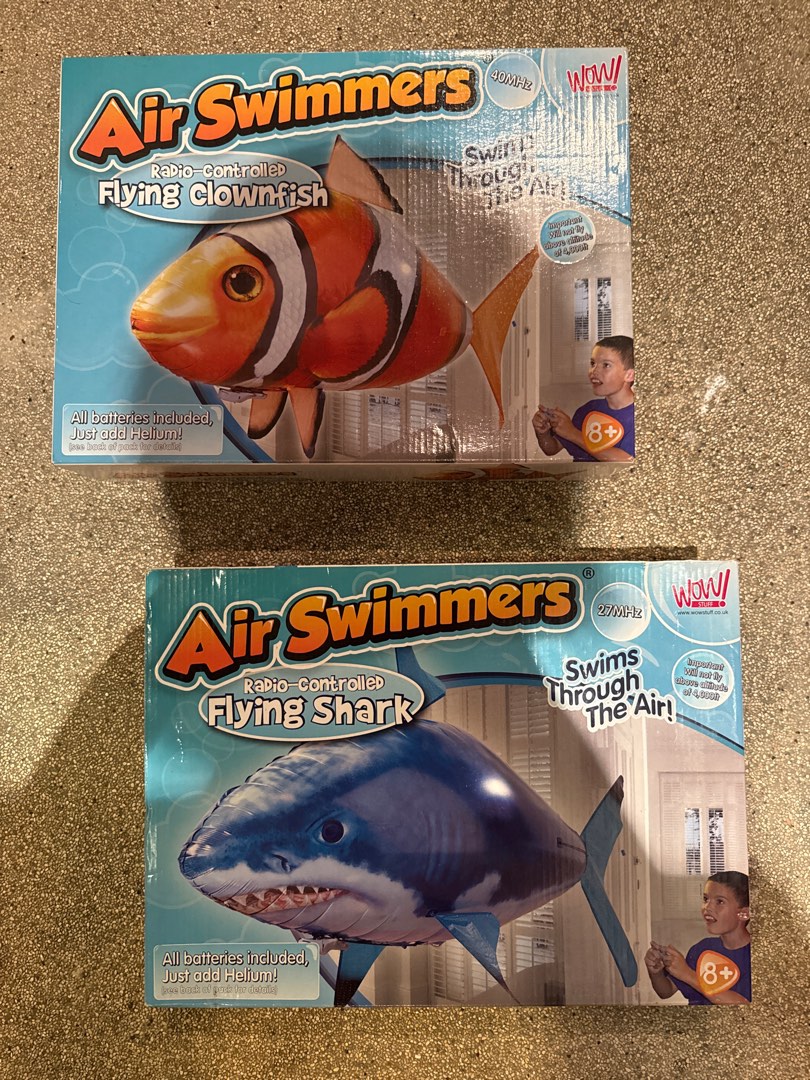 Air Swimmers Radio-Controlled Flying Clownfish & Shark, Hobbies & Toys ...