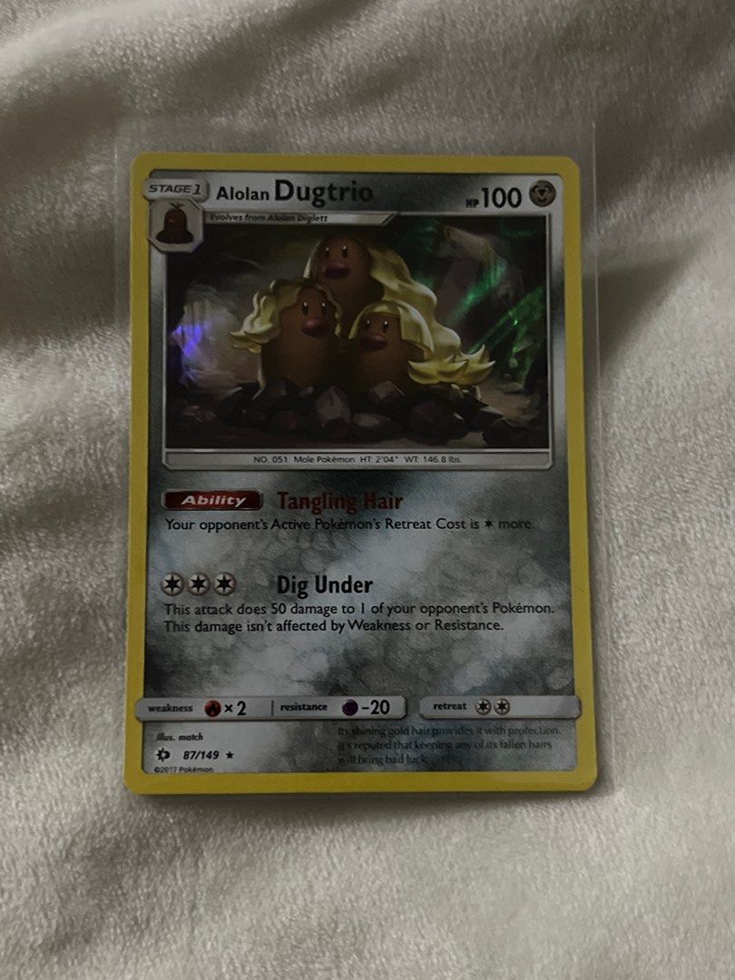 Alolan Dugtrio Pokemon Card - 87/149 Rare Holo Sun and Moon, Hobbies ...