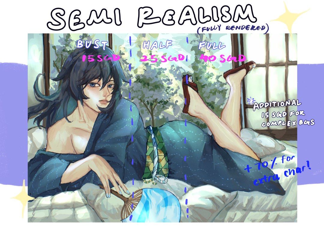 Anime/Semi-Realism Art Commissions, Hobbies & Toys, Art & Prints on ...