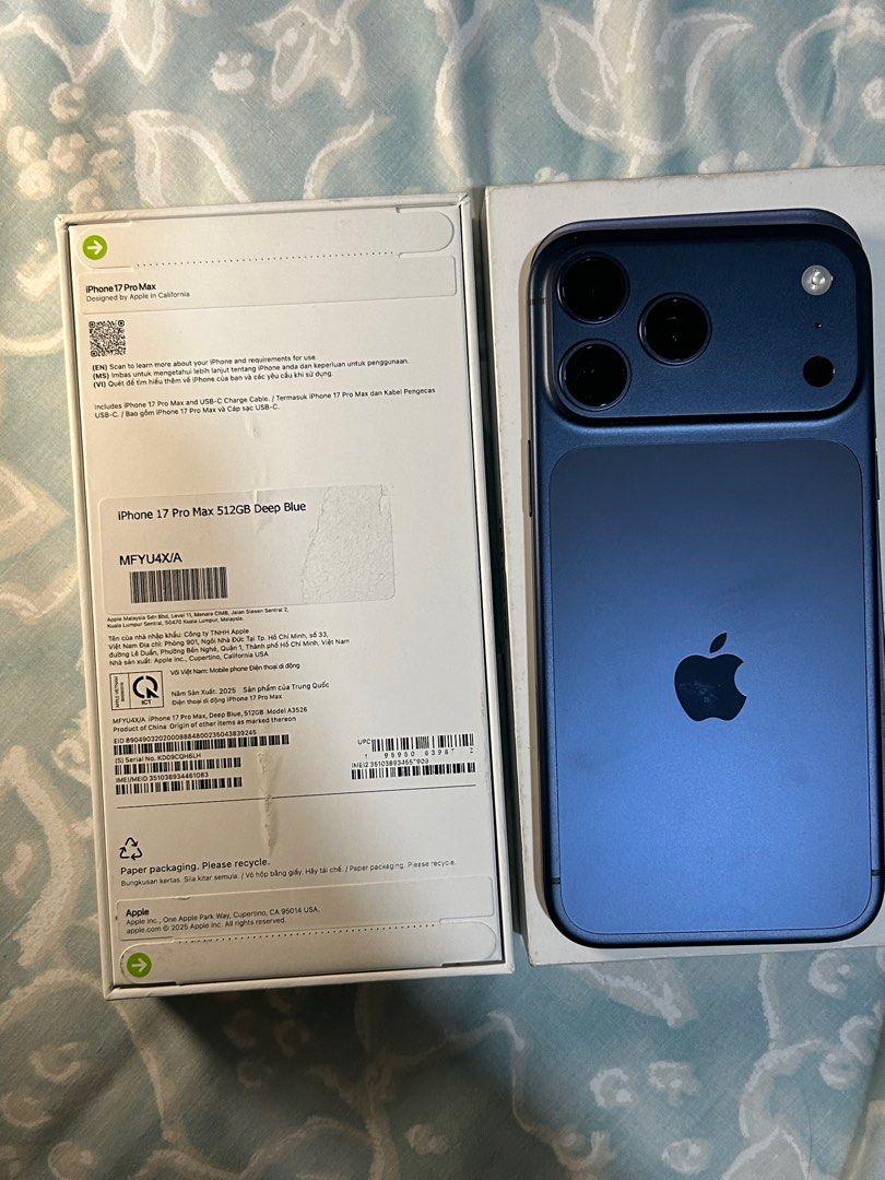 Apple Iphone 17 Pro Max Deep Blue 512GB Sealed Unopened Authentic ...