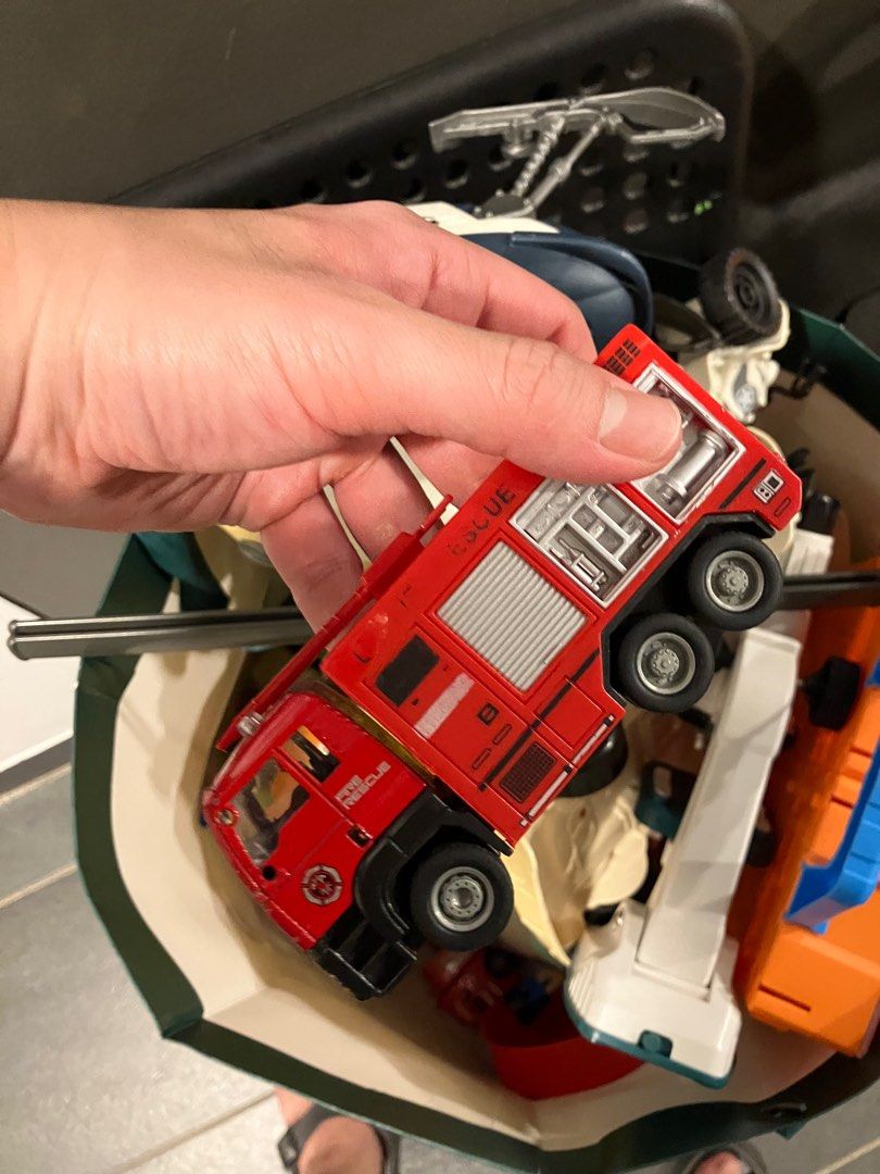 Assorted Toy Vehicles - Fire Truck, Helicopter, Garbage Truck, Hobbies ...