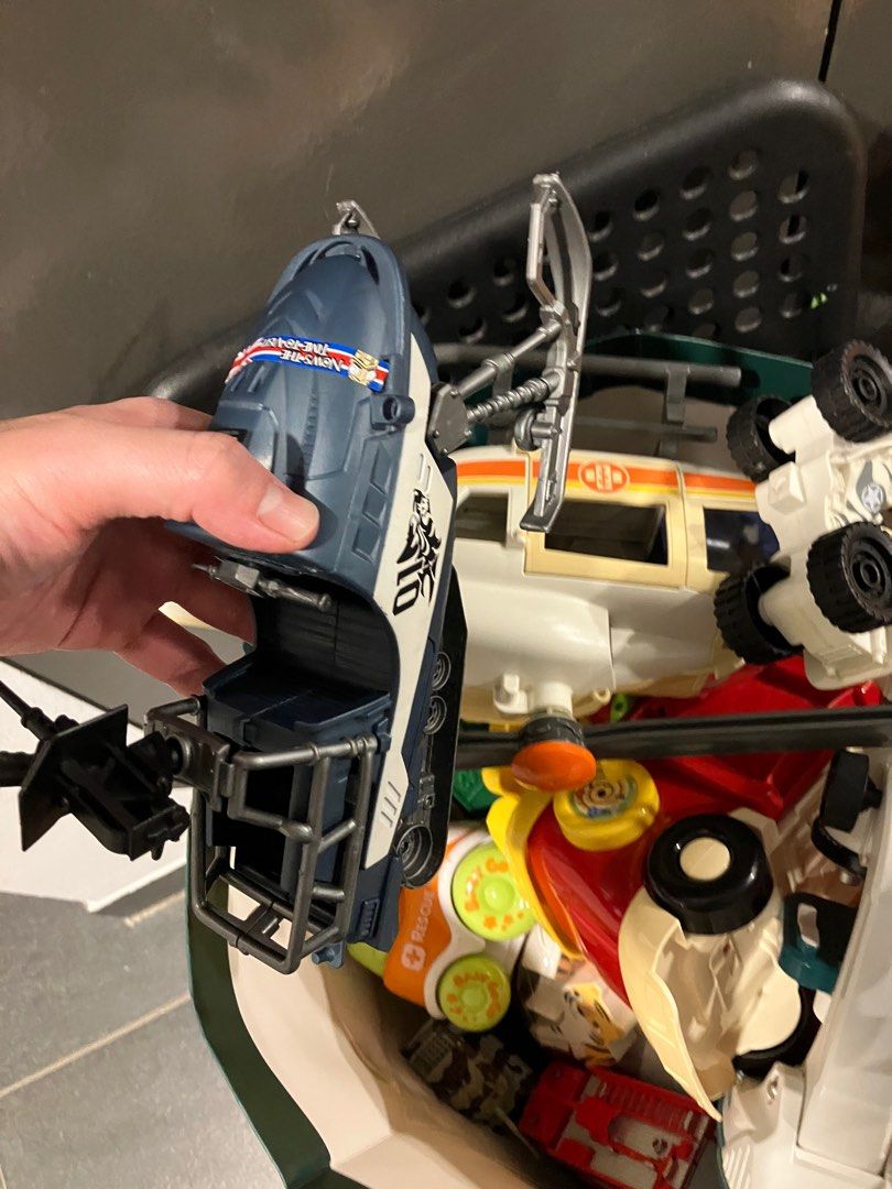 Assorted Toy Vehicles - Fire Truck, Helicopter, Garbage Truck, Hobbies ...