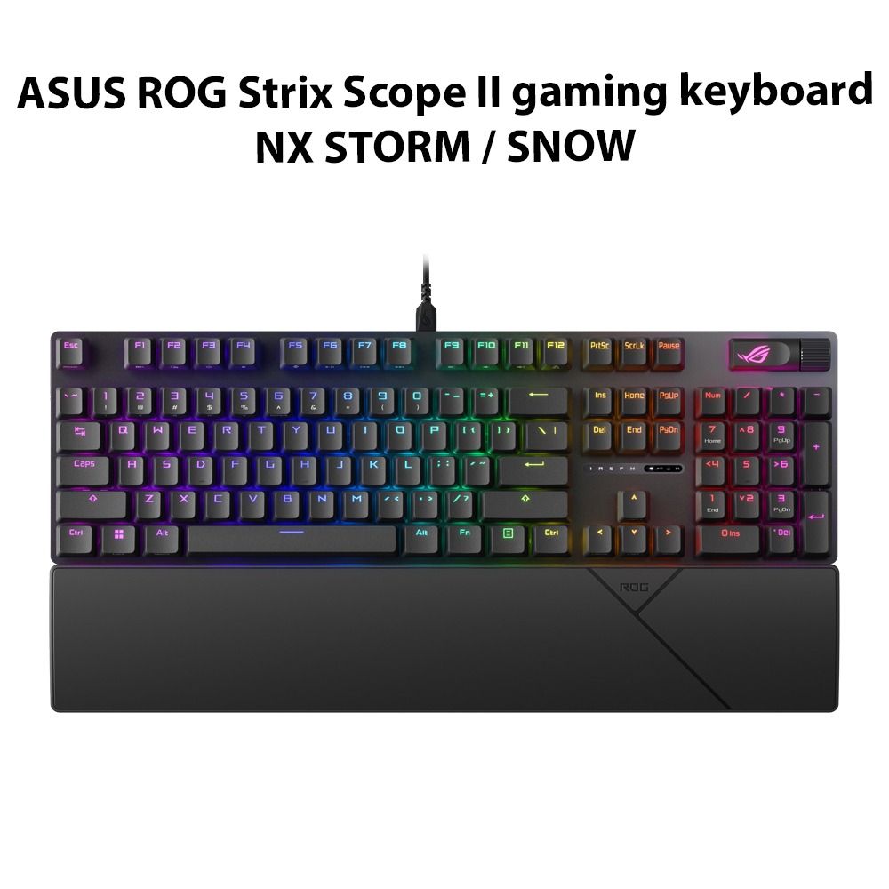 ASUS ROG Strix Scope II gaming keyboard with pre-lubed ROG NX Snow and ...