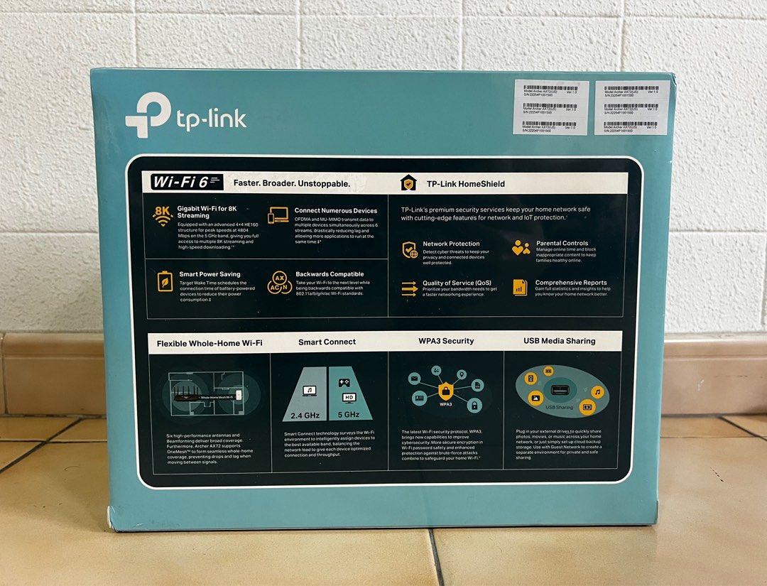 AX5400 archer AX72 router, TV & Home Appliances, Electrical, Adaptors ...