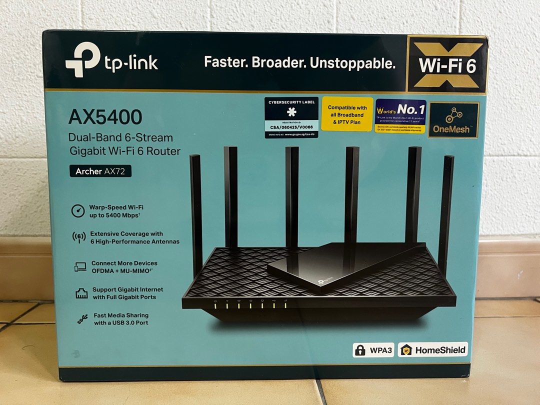 AX5400 archer AX72 router, TV & Home Appliances, Electrical, Adaptors ...