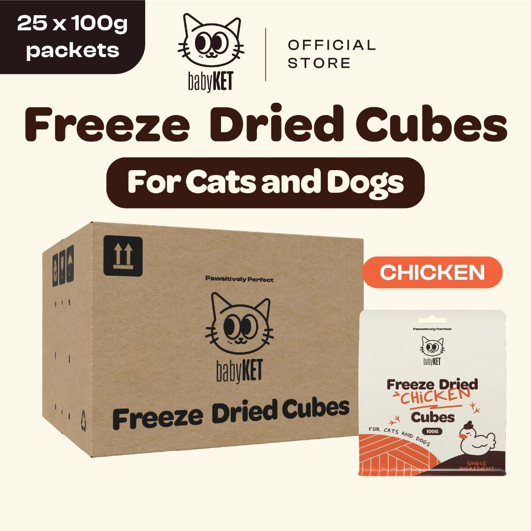 babyKET Freeze Dried Chicken Cubes (25 x 100g), Pet Supplies, Pet Food ...