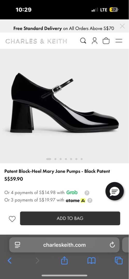 Charles and Keith Patent block heels, Women's Fashion, Footwear, Heels ...