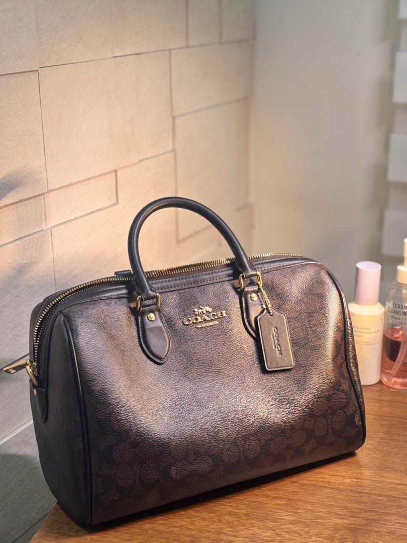 Coach Brown Signature Satchel Handbag, Luxury, Bags & Wallets on Carousell