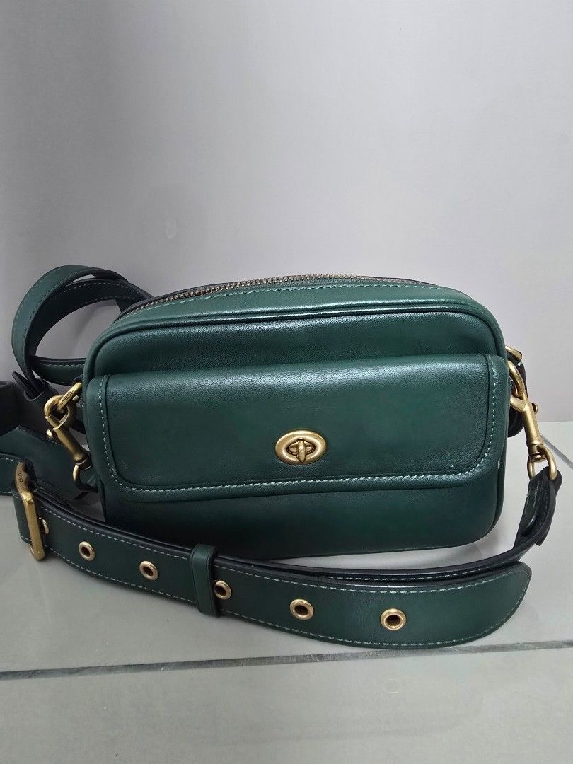 Coach Glovetanned Leather Crossbody Bag - Green, Women's Fashion, Bags ...