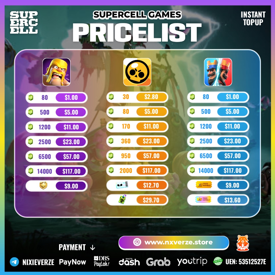 🎮 Supercell Game Boosts 💎 | ⭐ Top-Rated Service |⚡ Instant Gems ...