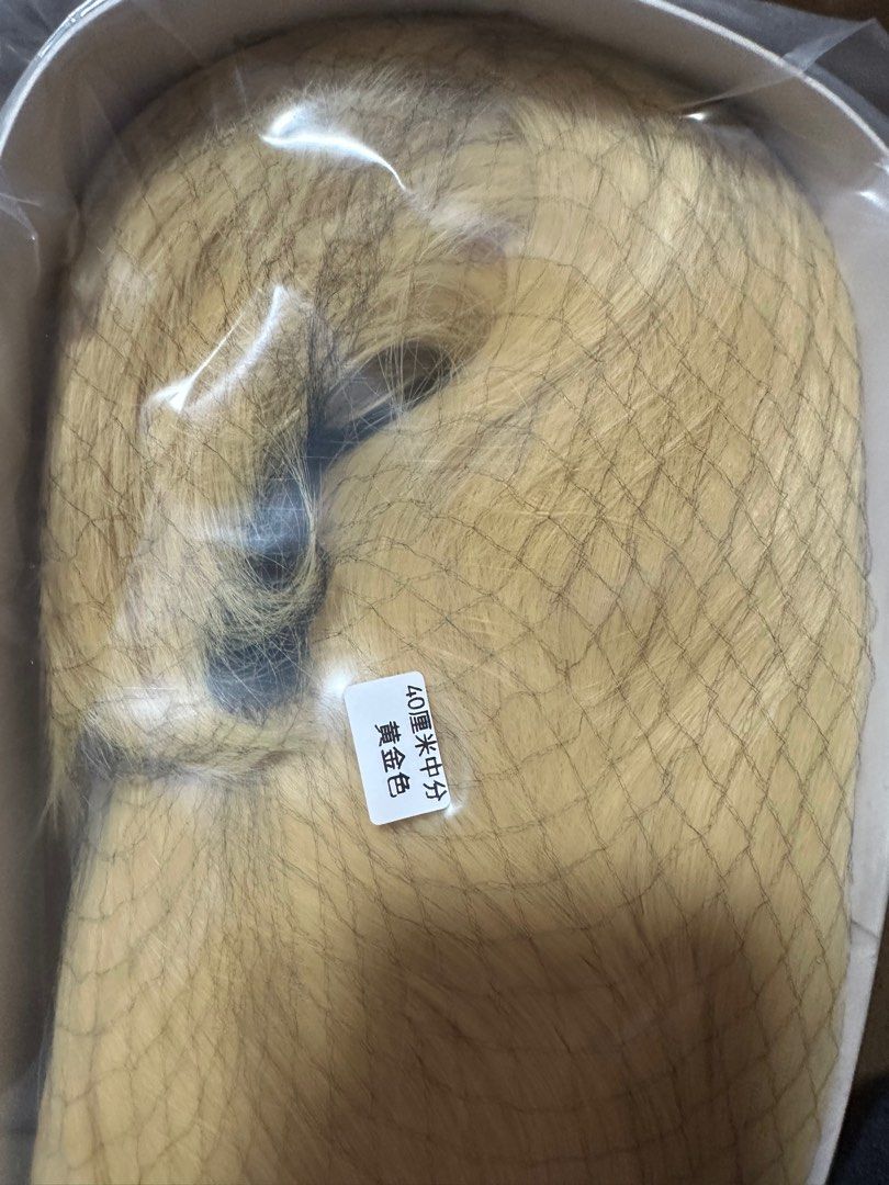 BNIP generic middle part cosplay wig (gold yellow colour) , Hobbies ...
