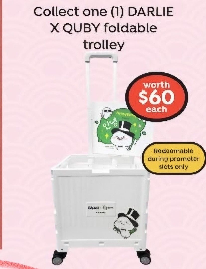 Darlie x Quby Foldable Trolley, Furniture & Home Living, Home ...