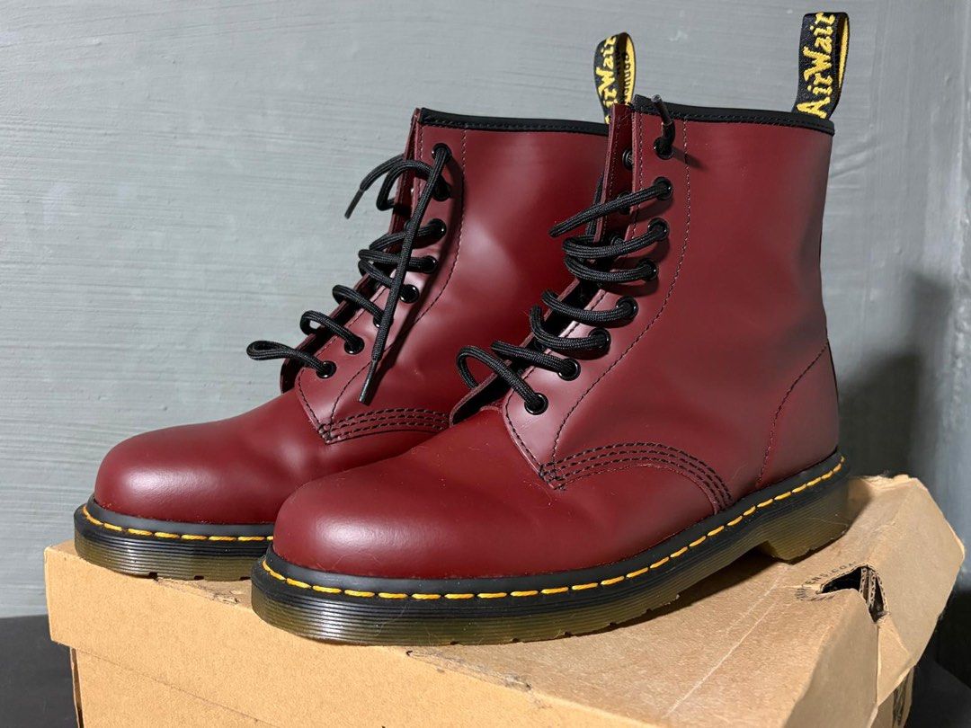 Dr. Martens 1460 Cherry Red Boots, Men's Fashion, Footwear, Boots on ...