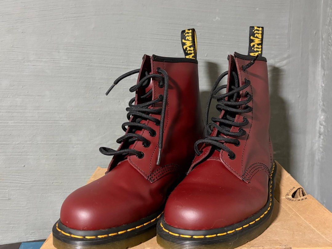 Dr. Martens 1460 Cherry Red Boots, Men's Fashion, Footwear, Boots on ...