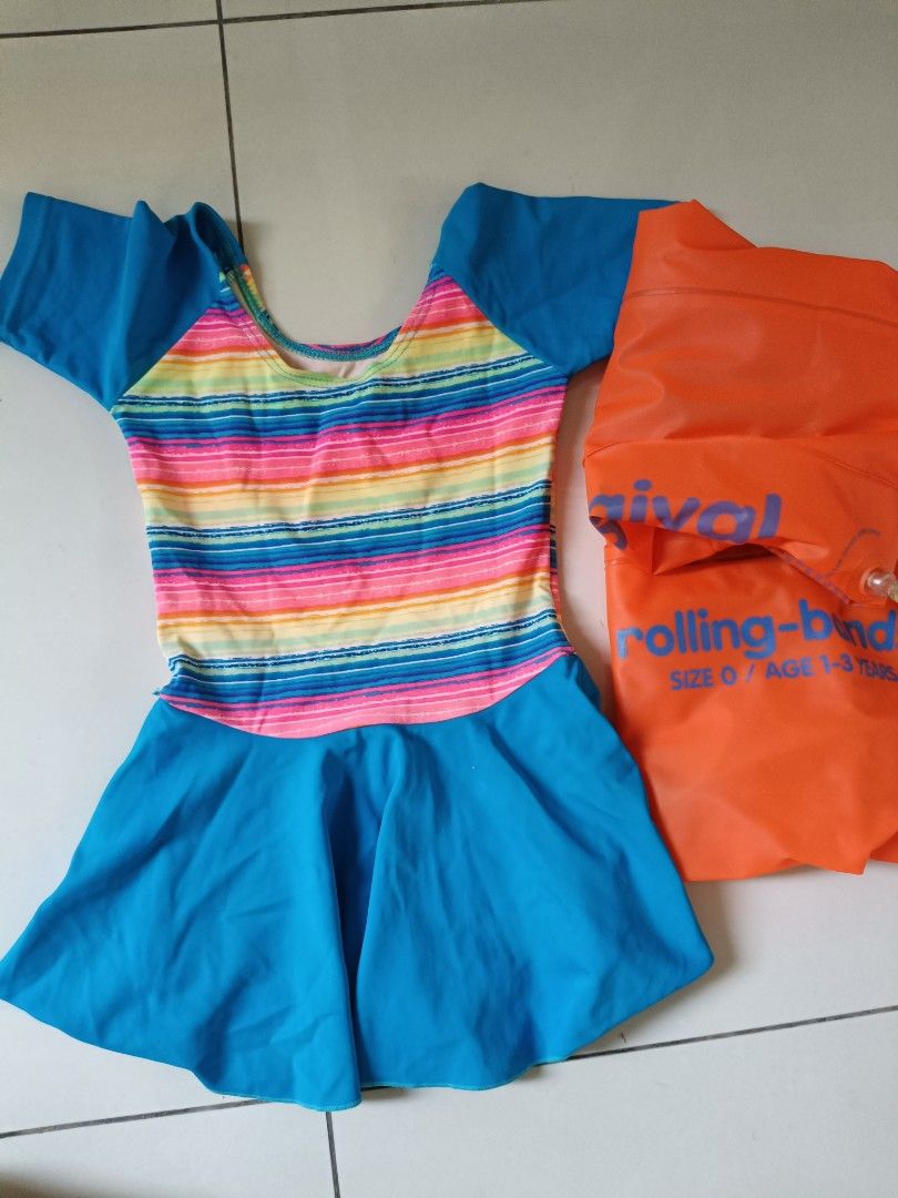 Kids Swimsuit with Arm Floaties, Babies & Kids, Babies & Kids Fashion ...