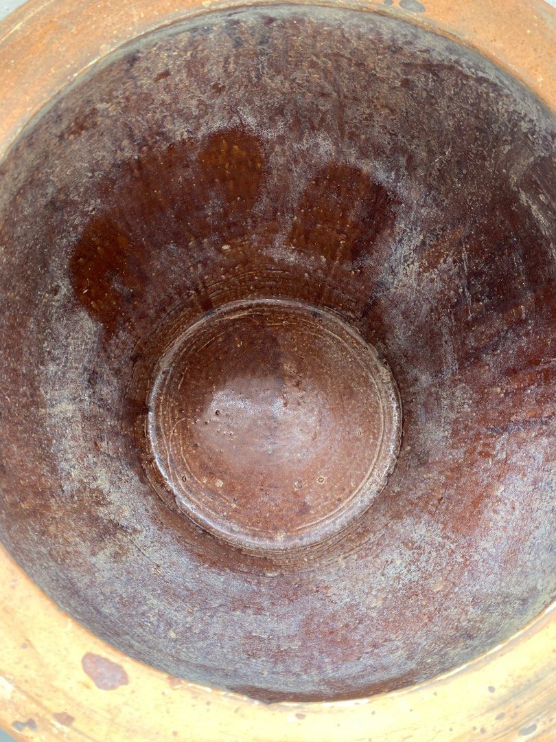 Large Vintage Brown Ceramic Pot No Hole Can Keep Fish , Furniture ...