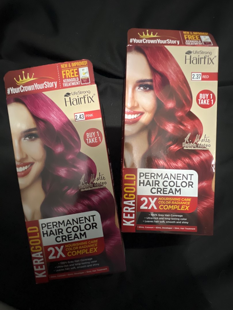 LifeStrong Hairfix Permanent Hair Color Cream KeraGold (2.43 Pink, 2.37 ...