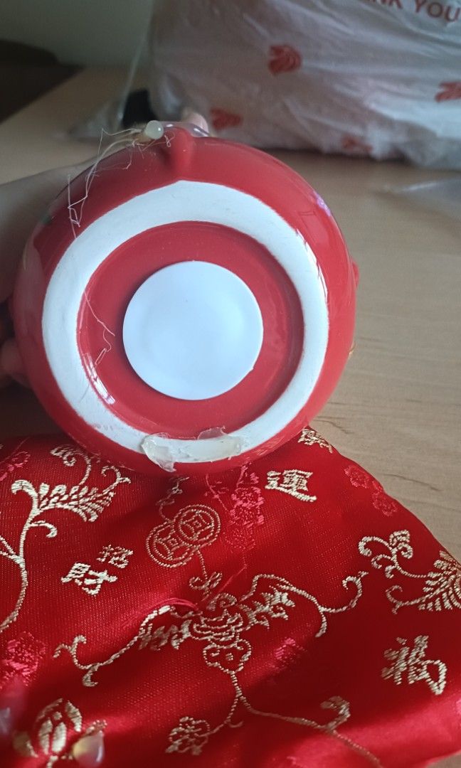 Lucky Cat Figurine - Red and White, Hobbies & Toys, Toys & Games on ...