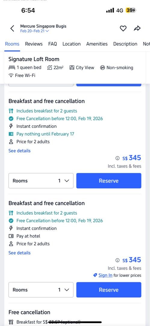Mercure Singapore Bugis 1 night stay in signature loft room with ...