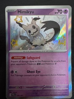 Mimikyu (baby shiny) 160/091 Paldean Fates, Hobbies & Toys, Toys ...