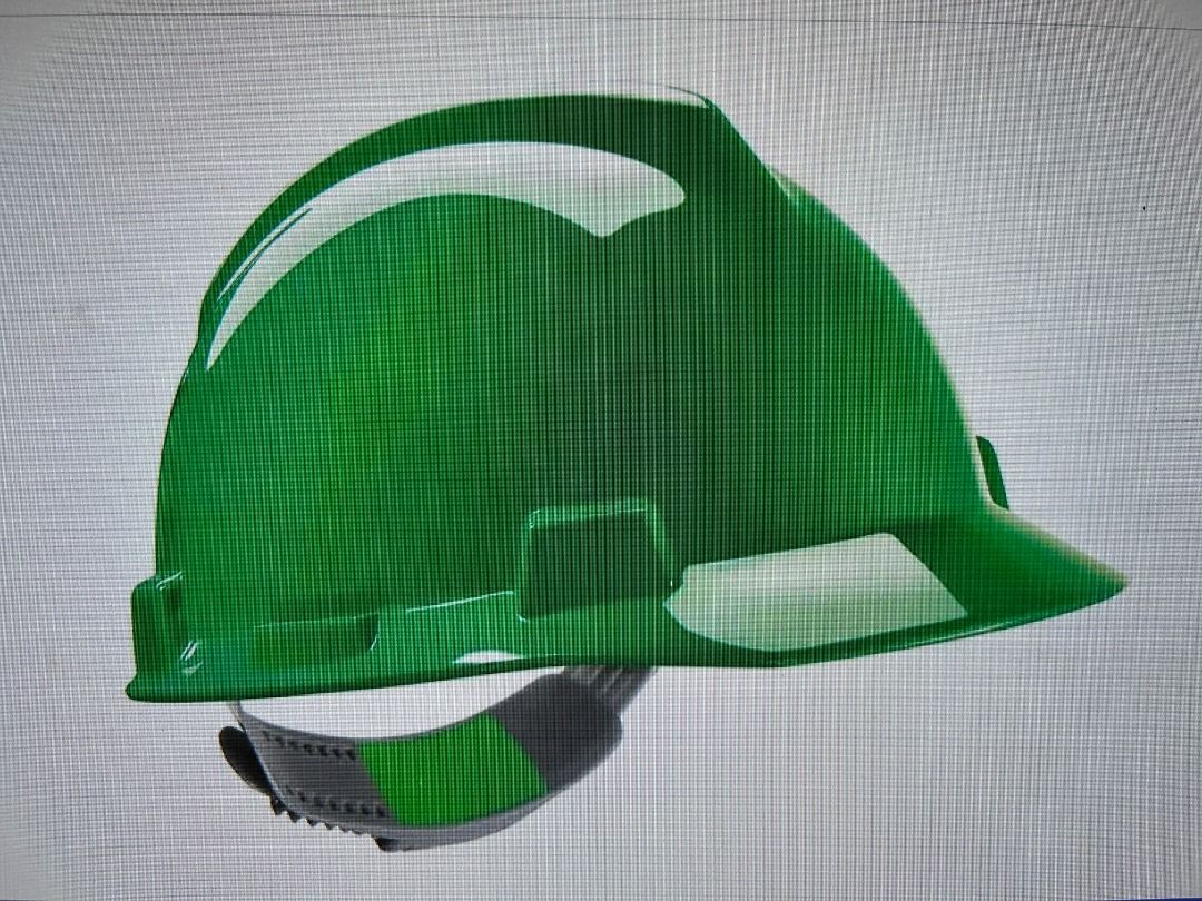 MSA V-Gard Safety Helmet, Adjustable, Green, Men's Fashion, Watches ...