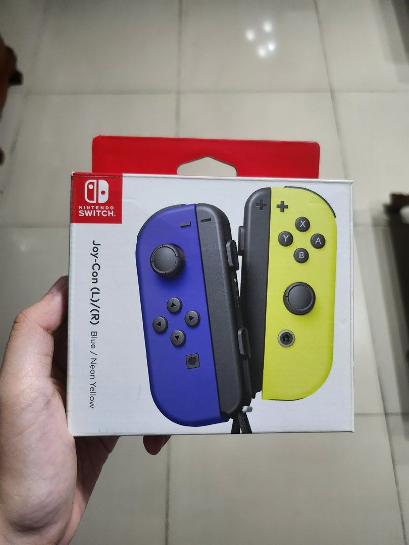 Nintendo Switch Joy-Con (L)/(R) Blue/Neon Yellow, Video Gaming, Gaming ...