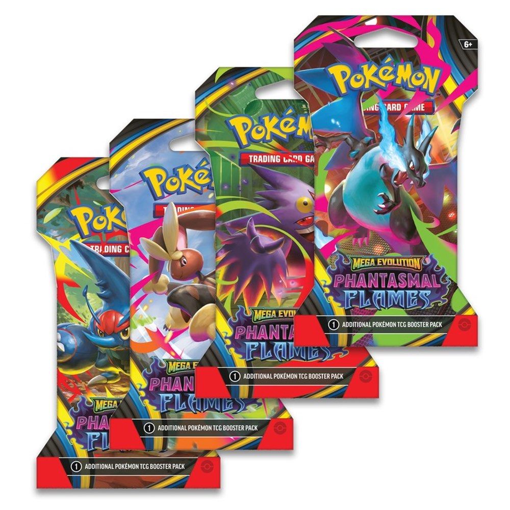 Pokemon TCG Mega Evolution Phantasmal Flames Sleeved Booster Packs ...