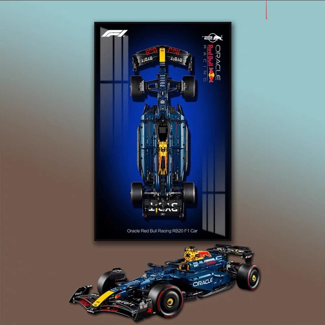 Red Bull Racing Frame + 1:8 Oracle Red Bull Racing RB-20 Bricks Car ...