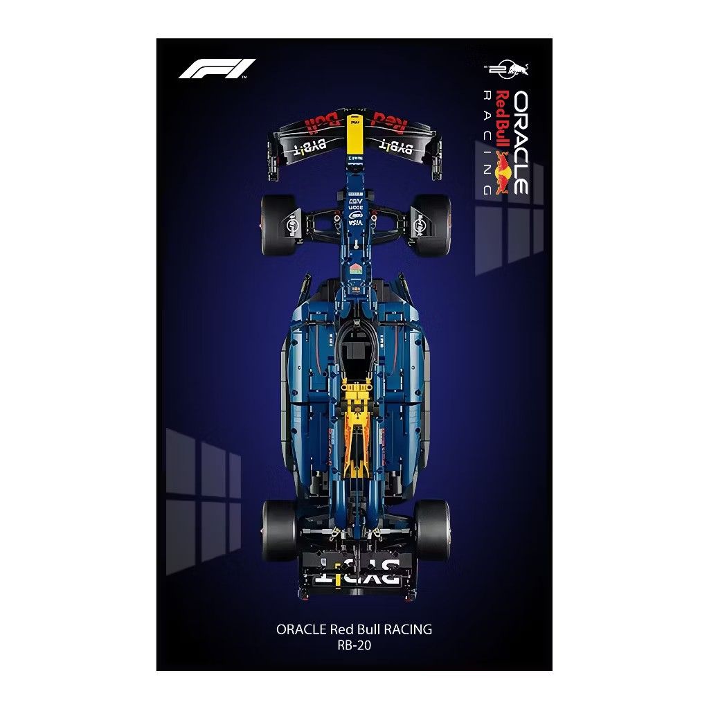 Red Bull Racing Frame + 1:8 Oracle Red Bull Racing RB-20 Bricks Car ...