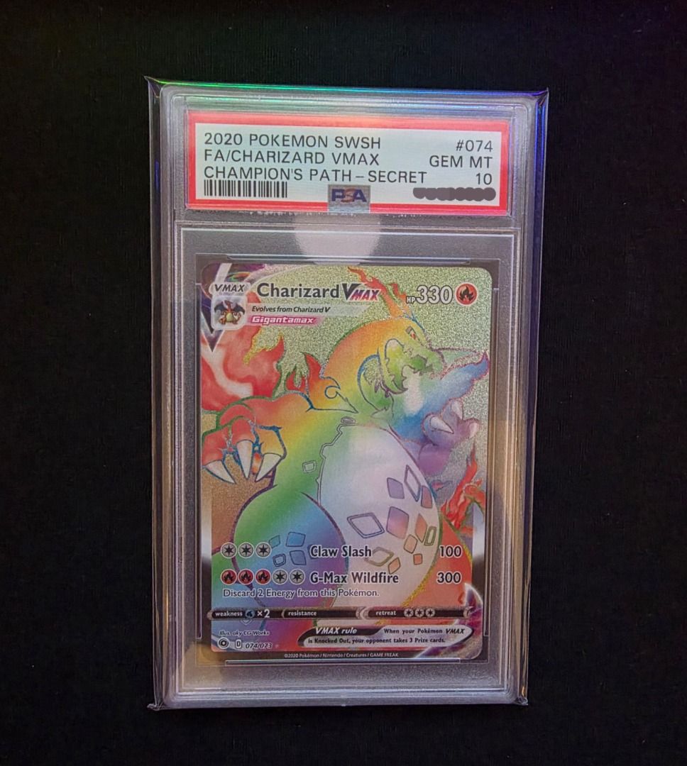 PSA 10 Graded Charizard VMAX #074 Champion Path - Secret Pokemon Cards ...