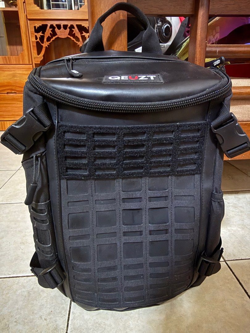 QEUZT Black Tactical Backpack, Men's Fashion, Bags, Backpacks on Carousell