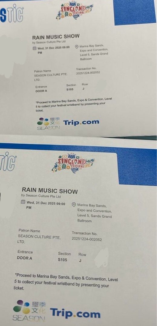 RAIN MUSIC SHOW Ticket - 31 Dec 2025, Tickets & Vouchers, Event Tickets ...