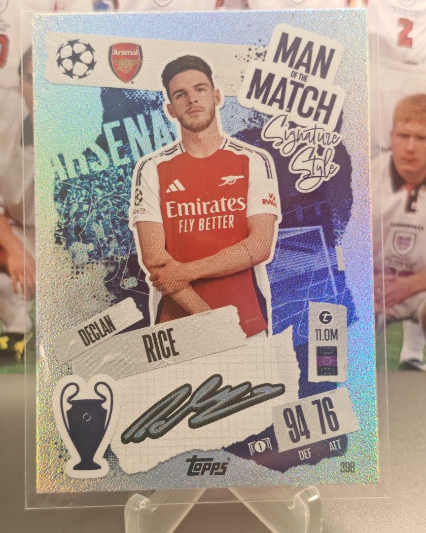 Declan Rice Topps Match Attax Man of the Match Signature Style 阿仙奴 足球卡 ...