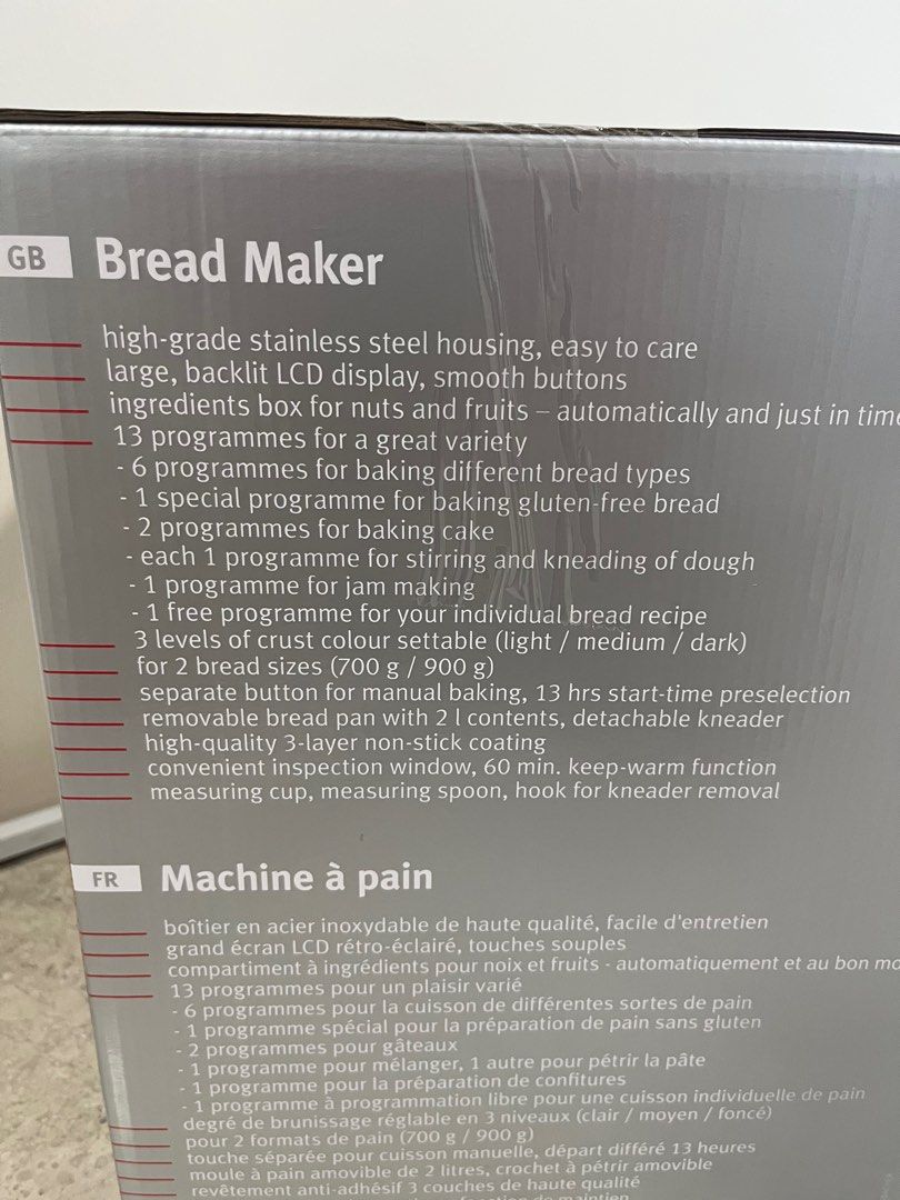 Rommelsbacher Bread Maker BA 550, TV & Home Appliances, Kitchen ...