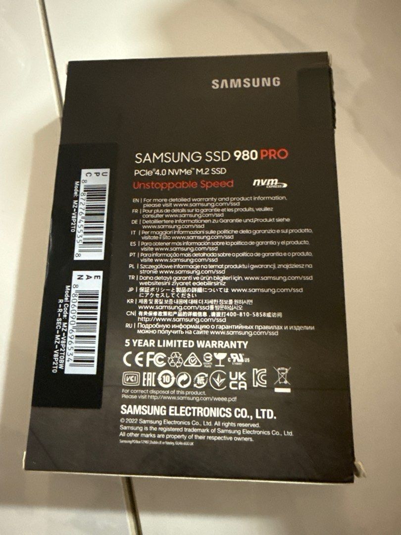 Samsung 980 Pro 2TB NVMe M.2 SSD, Computers & Tech, Parts & Accessories ...