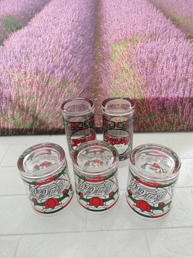🌿[still available] Set of 5 Vintage Coca Cola Glasses - Coke Souvenir ...