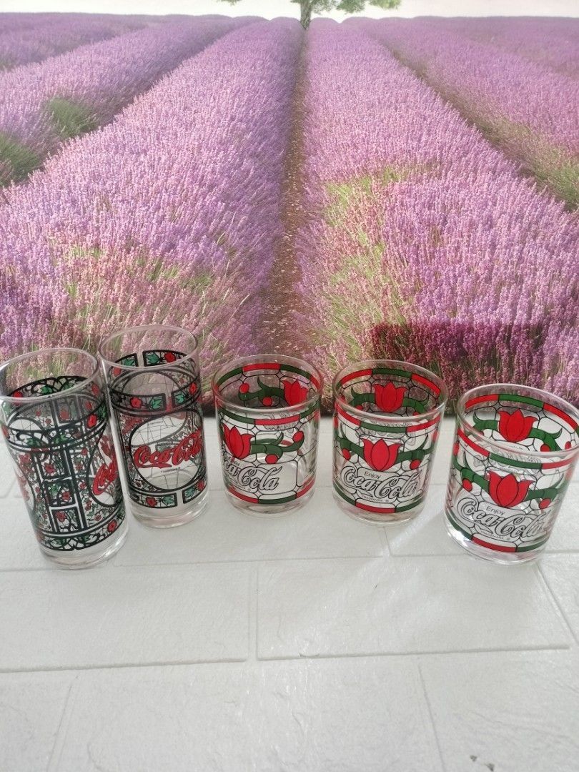 🌿[still available] Set of 5 Vintage Coca Cola Glasses - Coke Souvenir ...