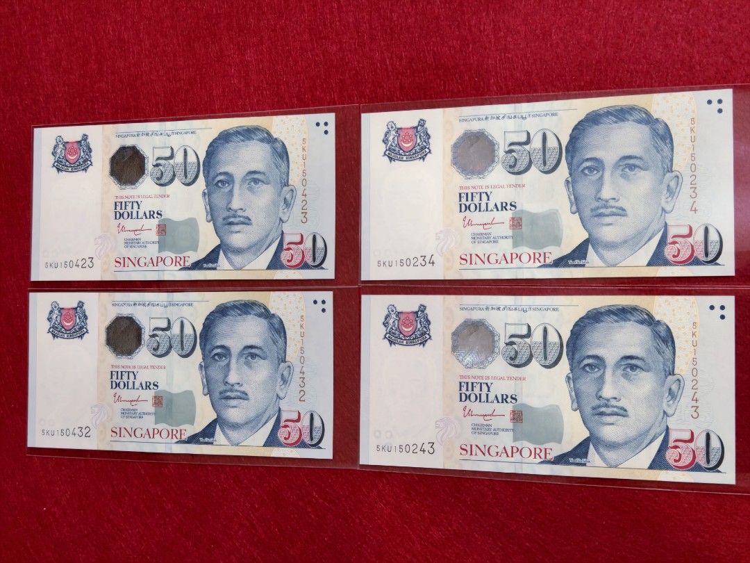 🇸🇬Singapore 1999📅Fourth Edition Portrait Series $50 Dollars Signed by ...